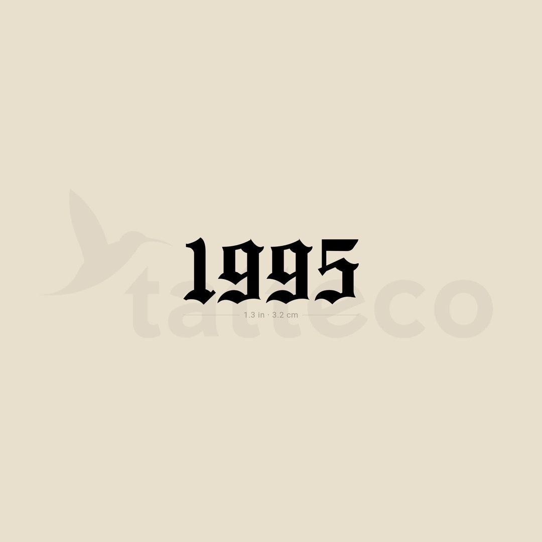Gothic 1995 Birth Year Temporary Tattoo set of 3 - Etsy Finland