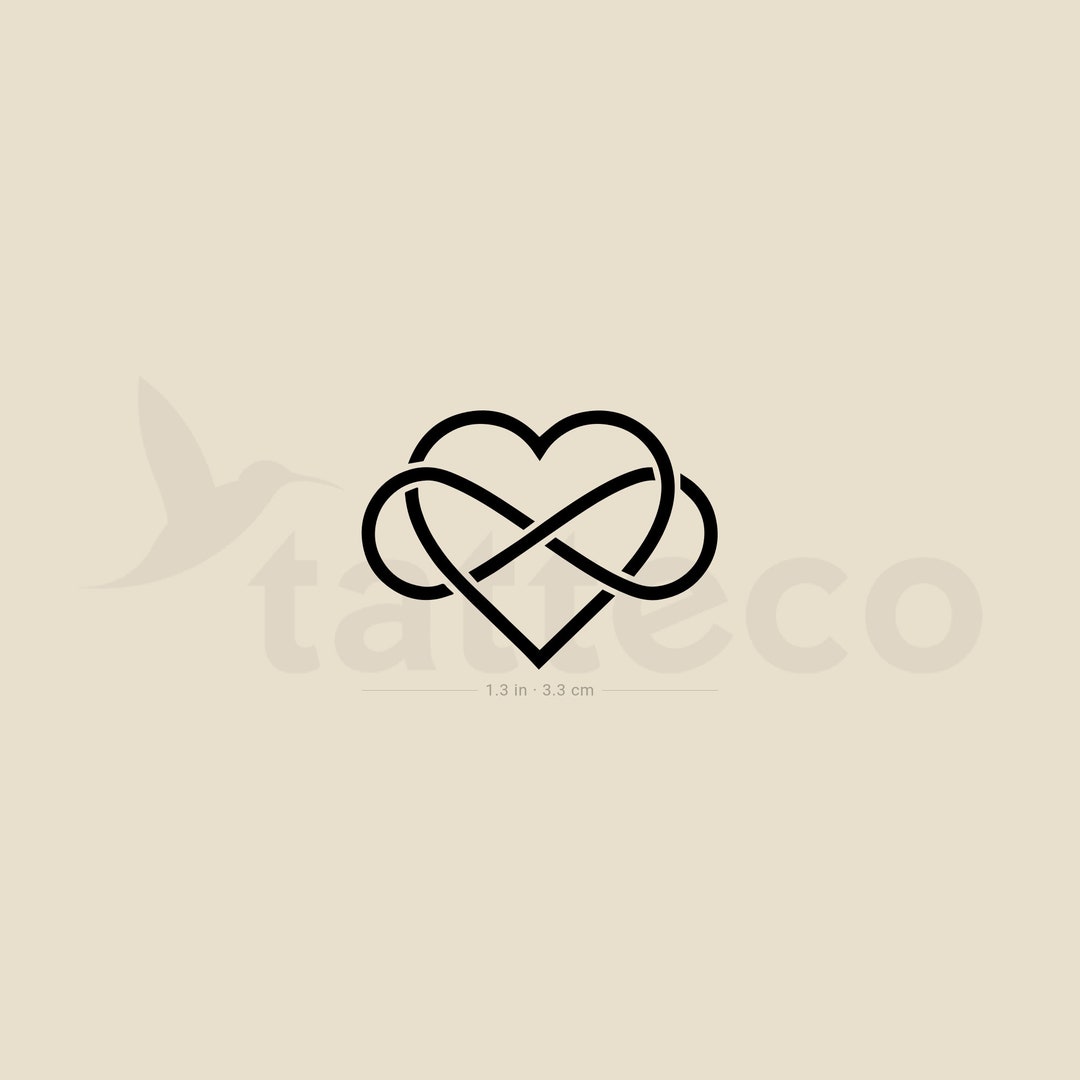 Intertwined Heart and Infinity Temporary Tattoo set of 3 - Etsy