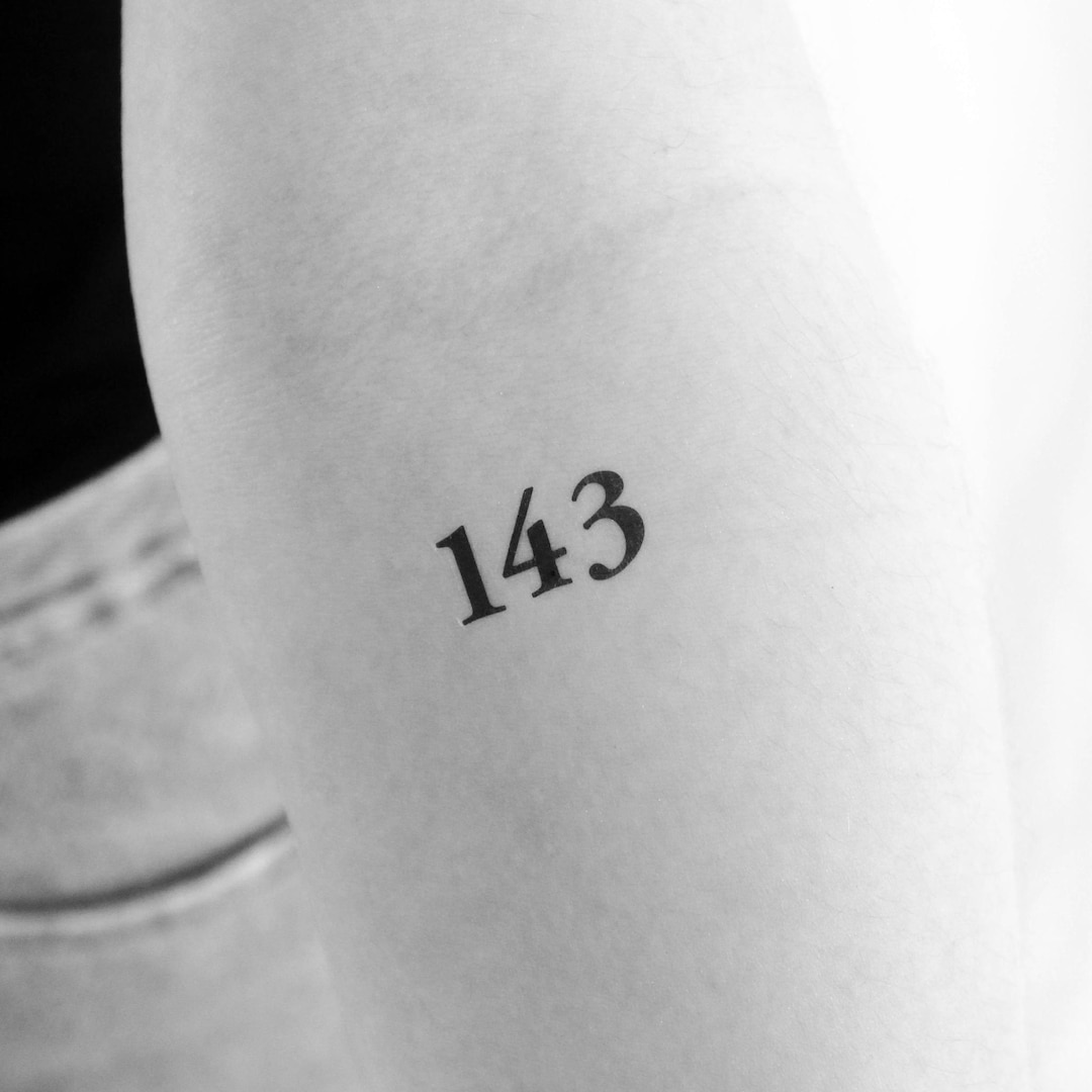 143 Temporary Tattoo (set of 3) - Etsy