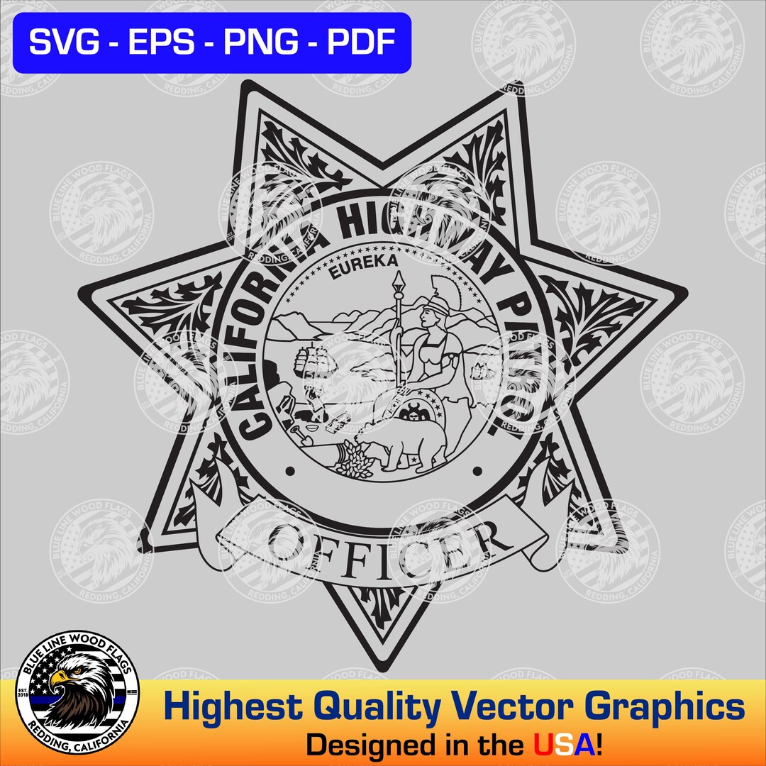 California Highway Patrol Officer Badge SVG Vector File - Etsy