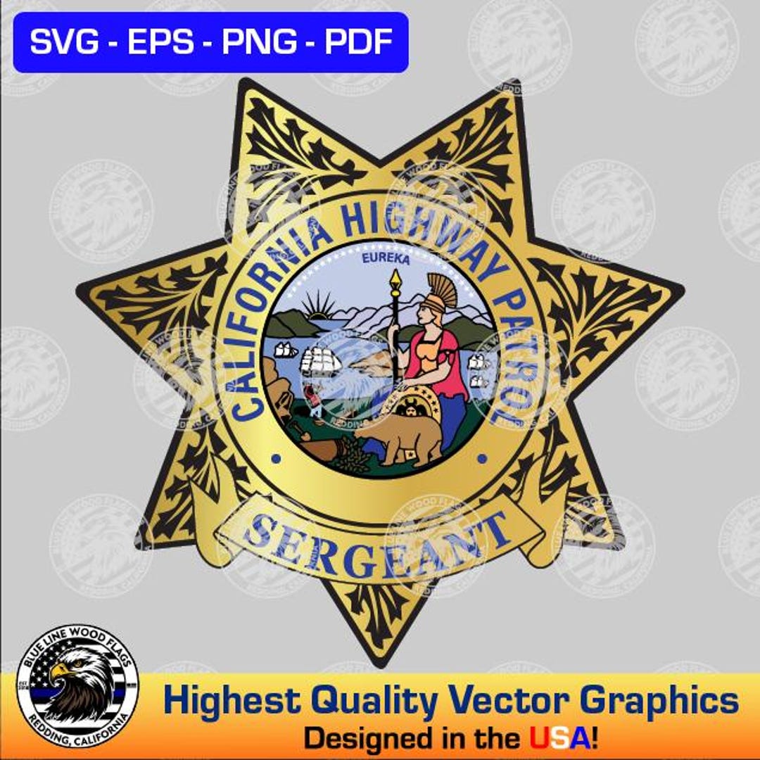 California Highway Patrol CHP Sergeant Badge - Color Version for Print ...