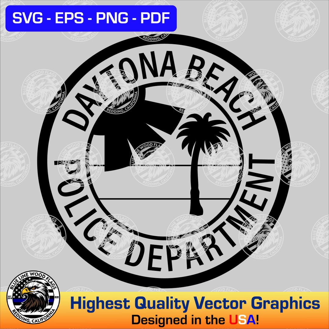 Daytona Beach Florida Police Patch SVG Vector File for Laser, CNC ...