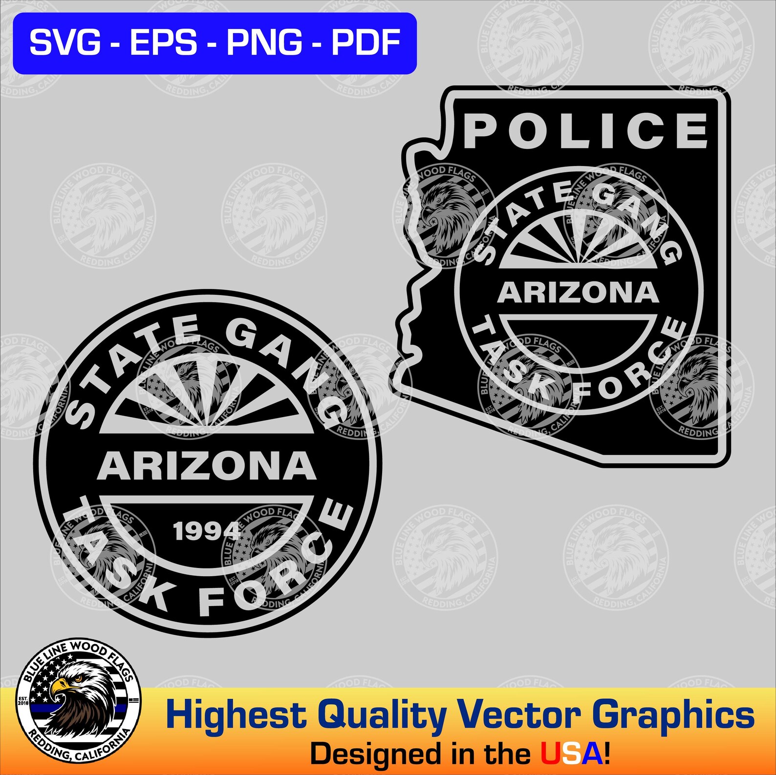 Arizona State Gang Task Force Logo SVG Vector File for Laser, CNC ...