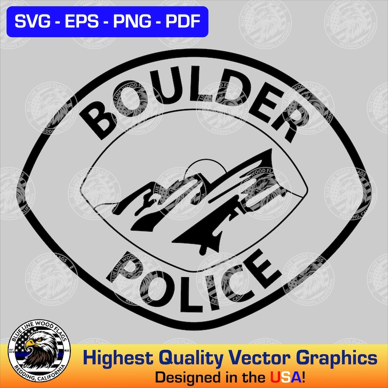 Boulder Colorado Police Patch SVG Vector File for Laser, CNC, Vinyl ...