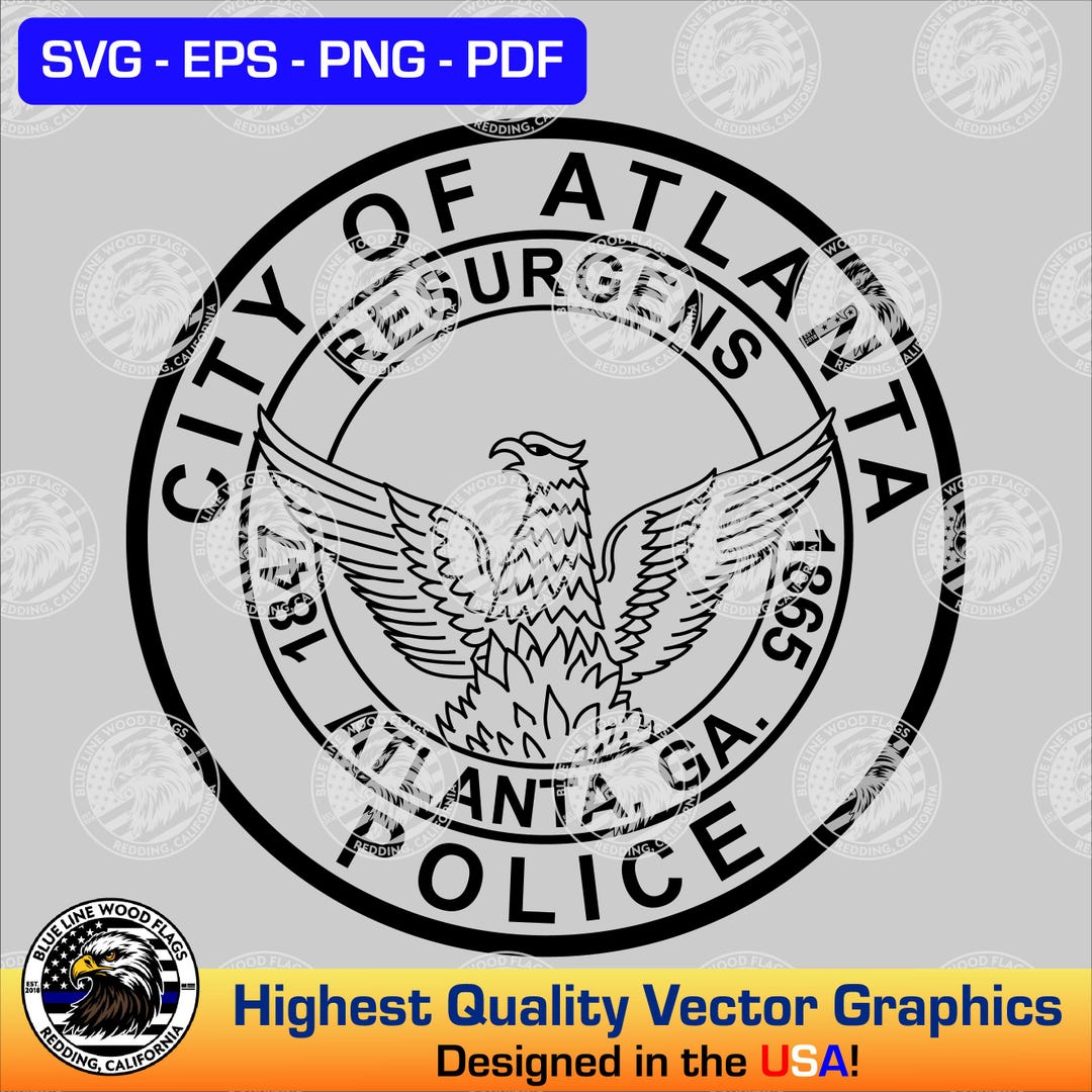 Atlanta Georgia Police Patch SVG Vector File - Etsy
