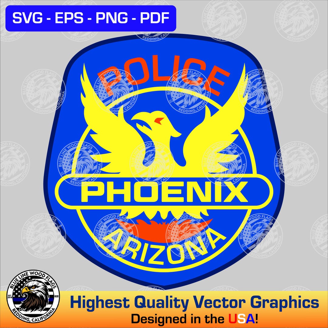 Phoenix, Arizona Police Patch - Color Version for Print Media (instant ...