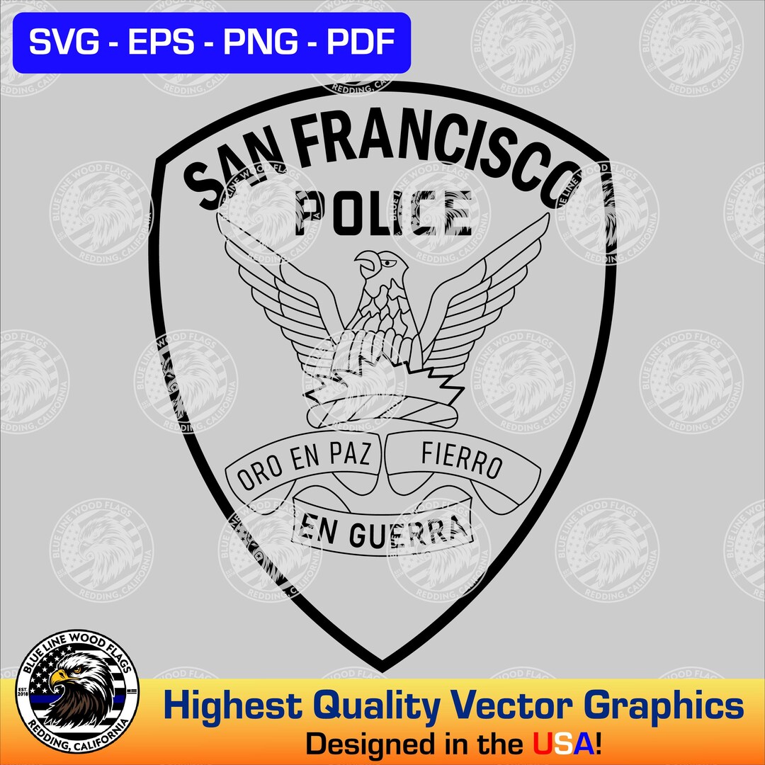 San Francisco California Police Patch SVG Vector File for Laser, CNC ...