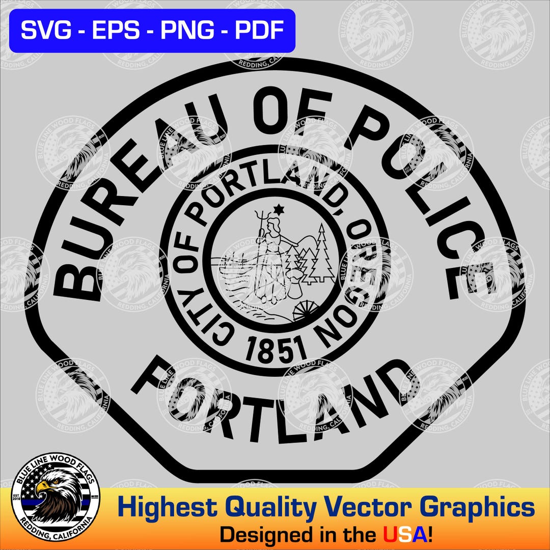 Portland Oregon Police Patch SVG Vector File for Laser, CNC, Vinyl ...