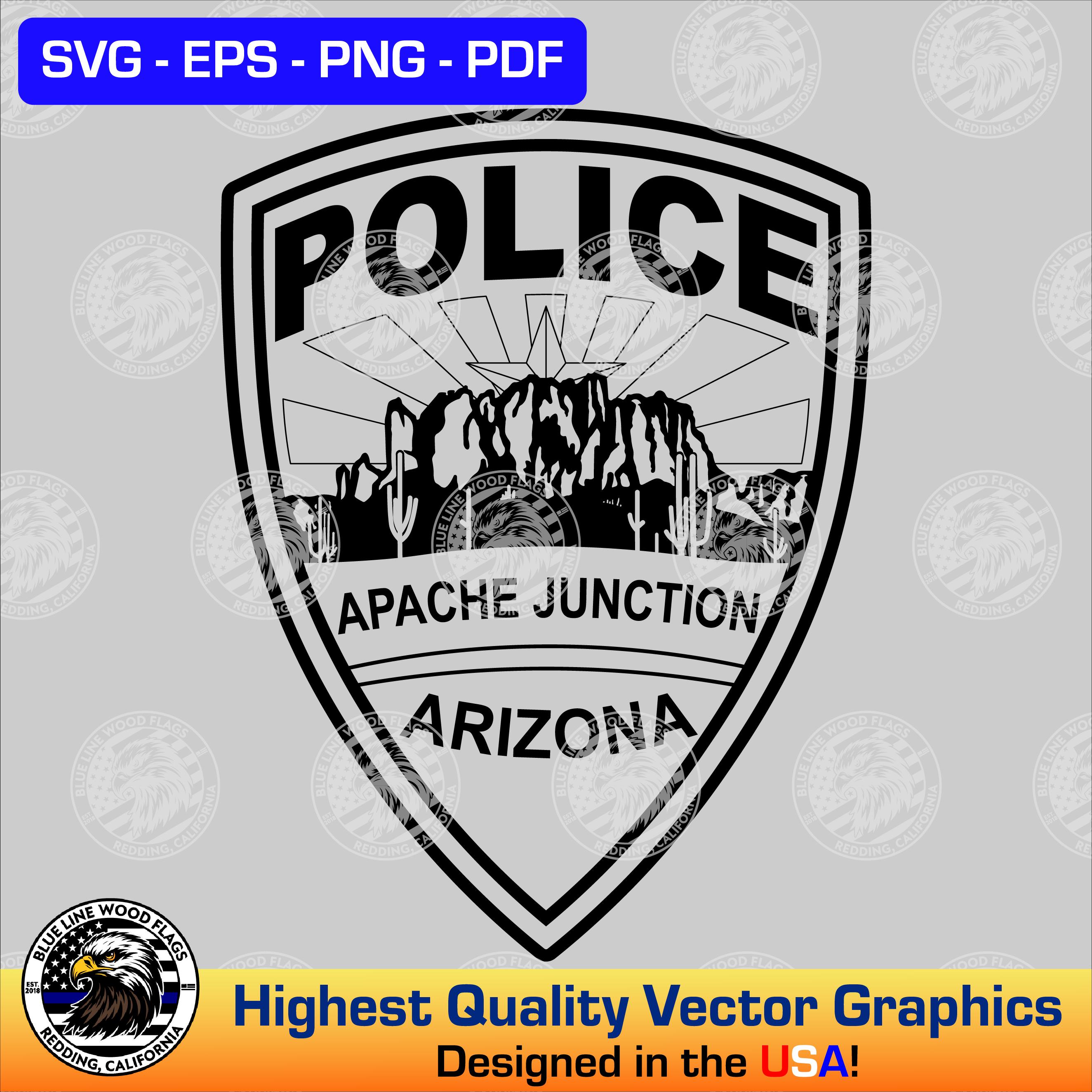 Apache Junction Arizona Police Patch SVG Vector File for Laser, CNC ...