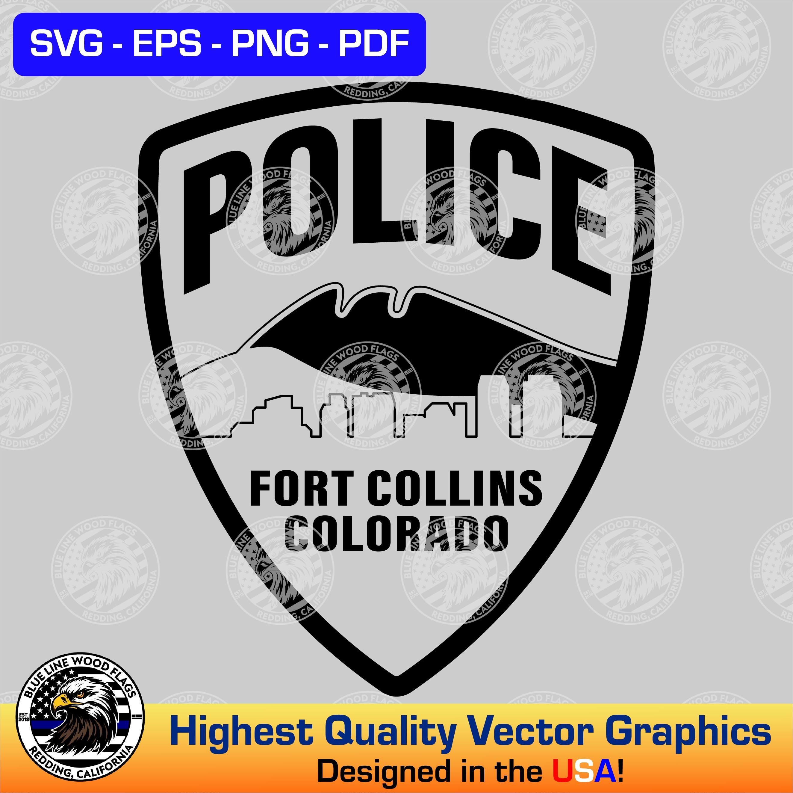 Fort Collins Colorado Police Patch SVG Vector File for Laser, CNC ...