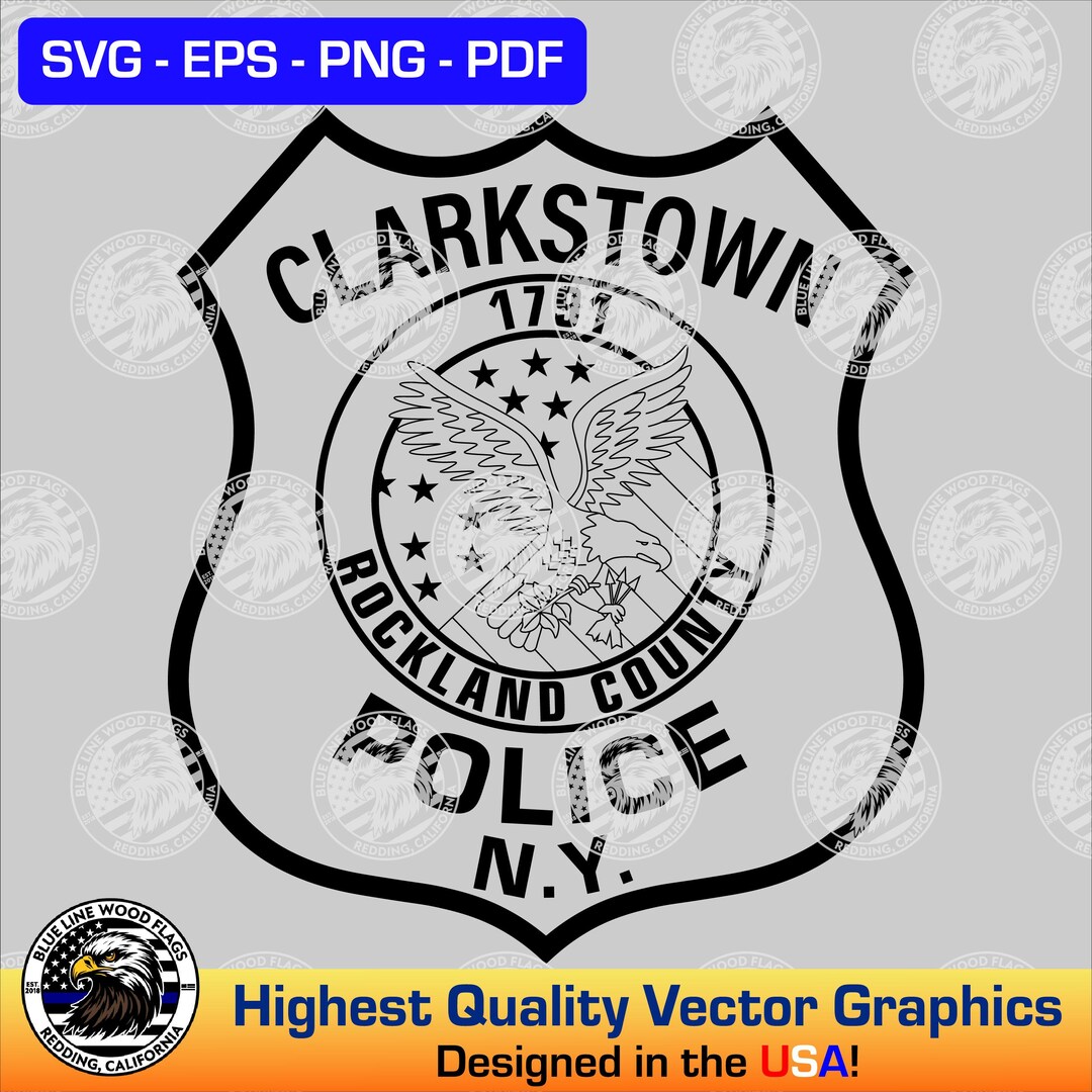 Clarkstown New York Police Patch SVG Vector File for Laser, CNC, Vinyl ...