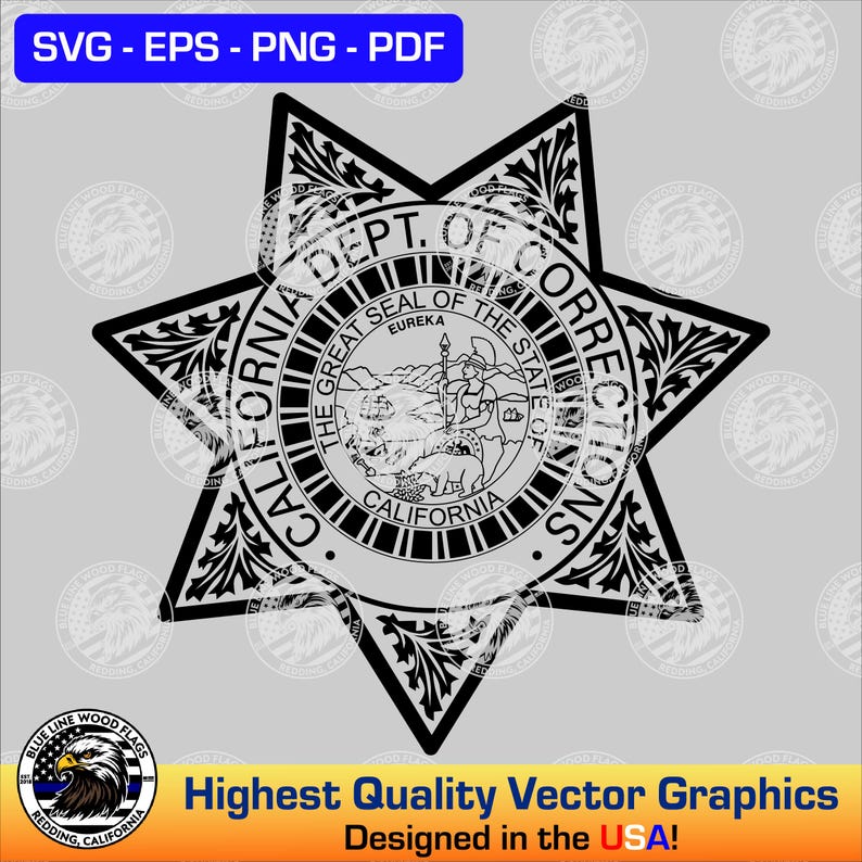 California Department of Corrections Officer Badge SVG Vector File - Etsy