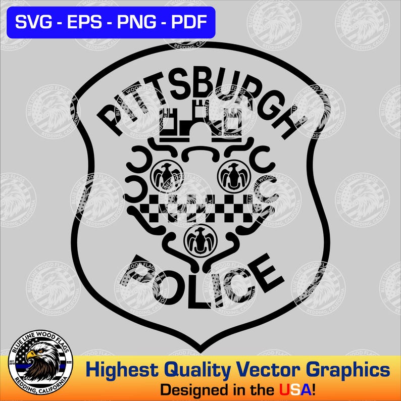 Pittsburgh Pennsylvania Police Patch SVG Vector File for Laser, CNC ...