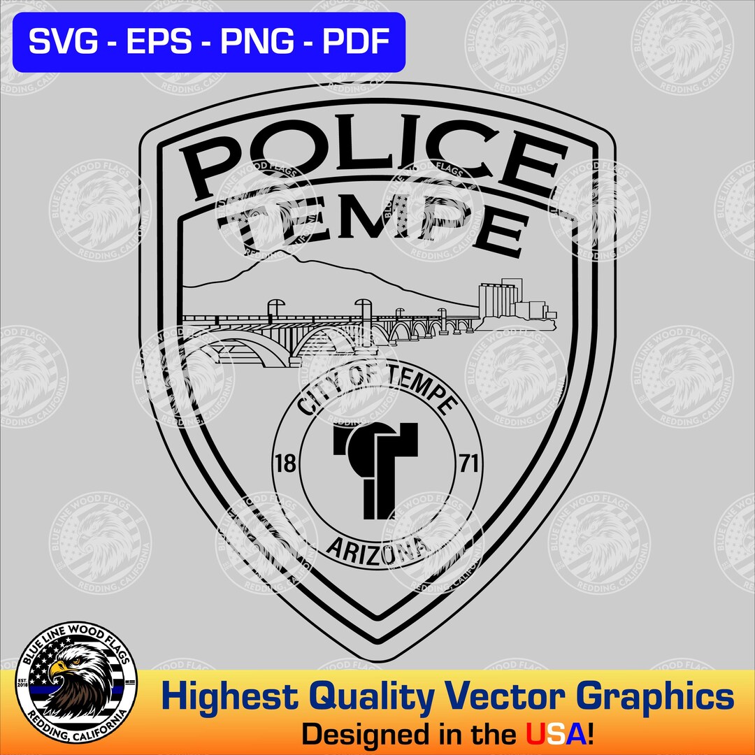 Tempe Arizona Police Patch SVG Vector File for Laser, CNC, Vinyl ...