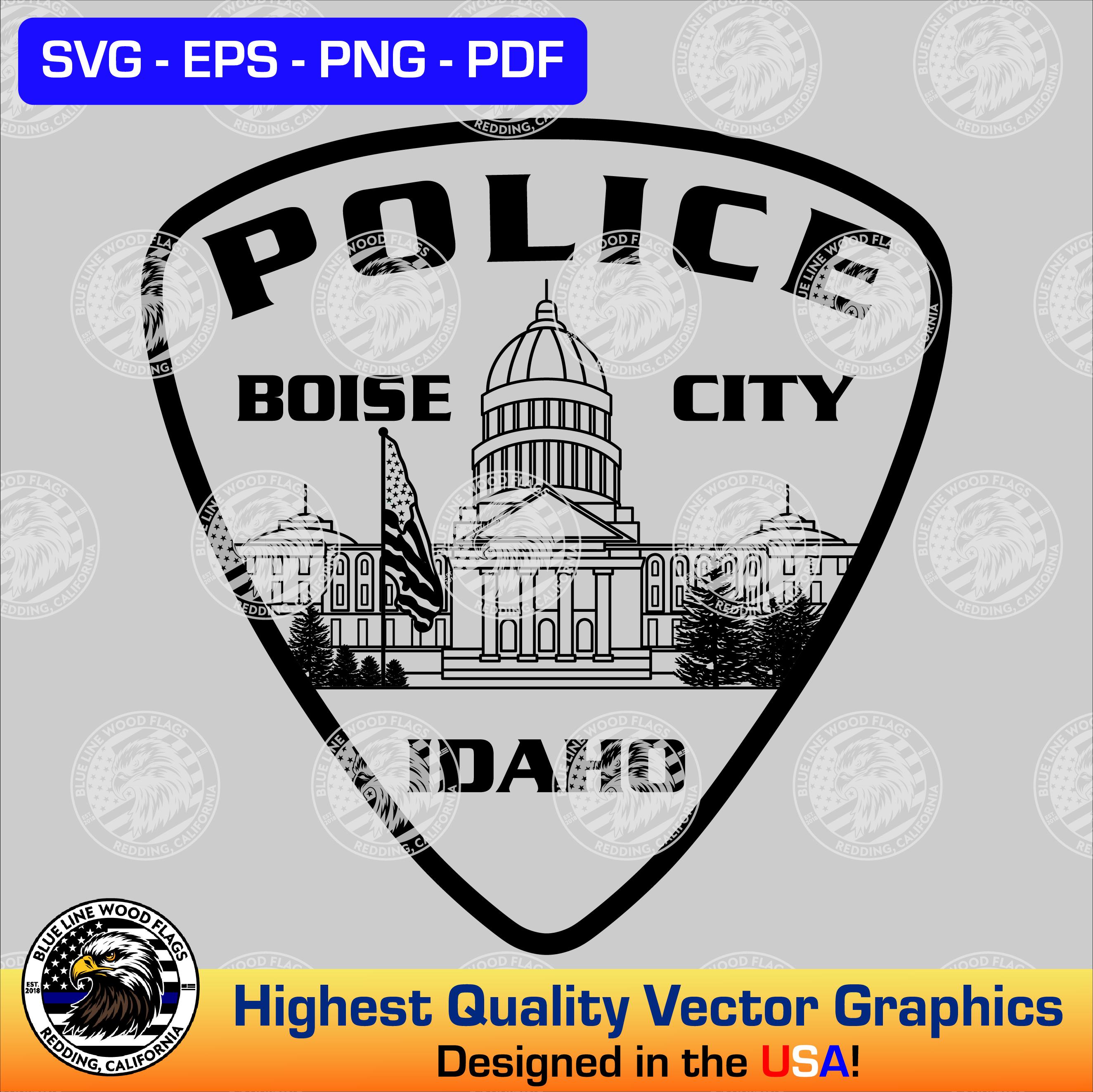 Boise Idaho Police Patch SVG Vector File for Laser, CNC, Vinyl Cutters ...