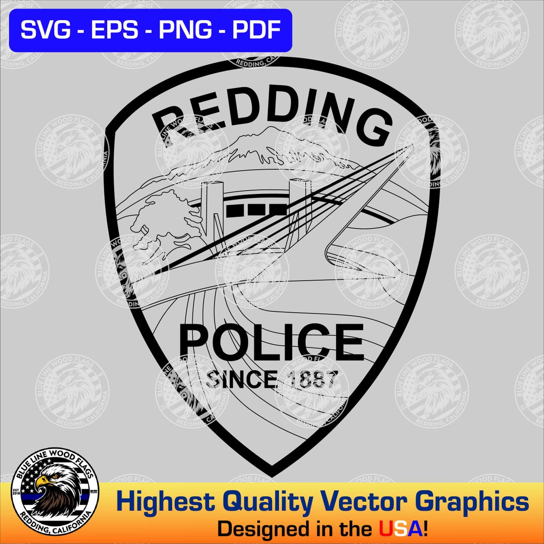 Redding California Police Patch SVG Vector File - Etsy