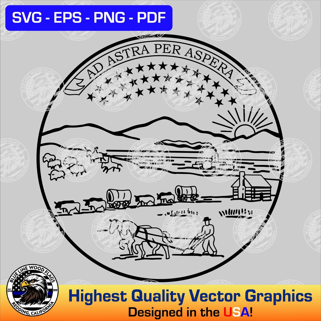 Kansas State Seal SVG Vector File - Etsy