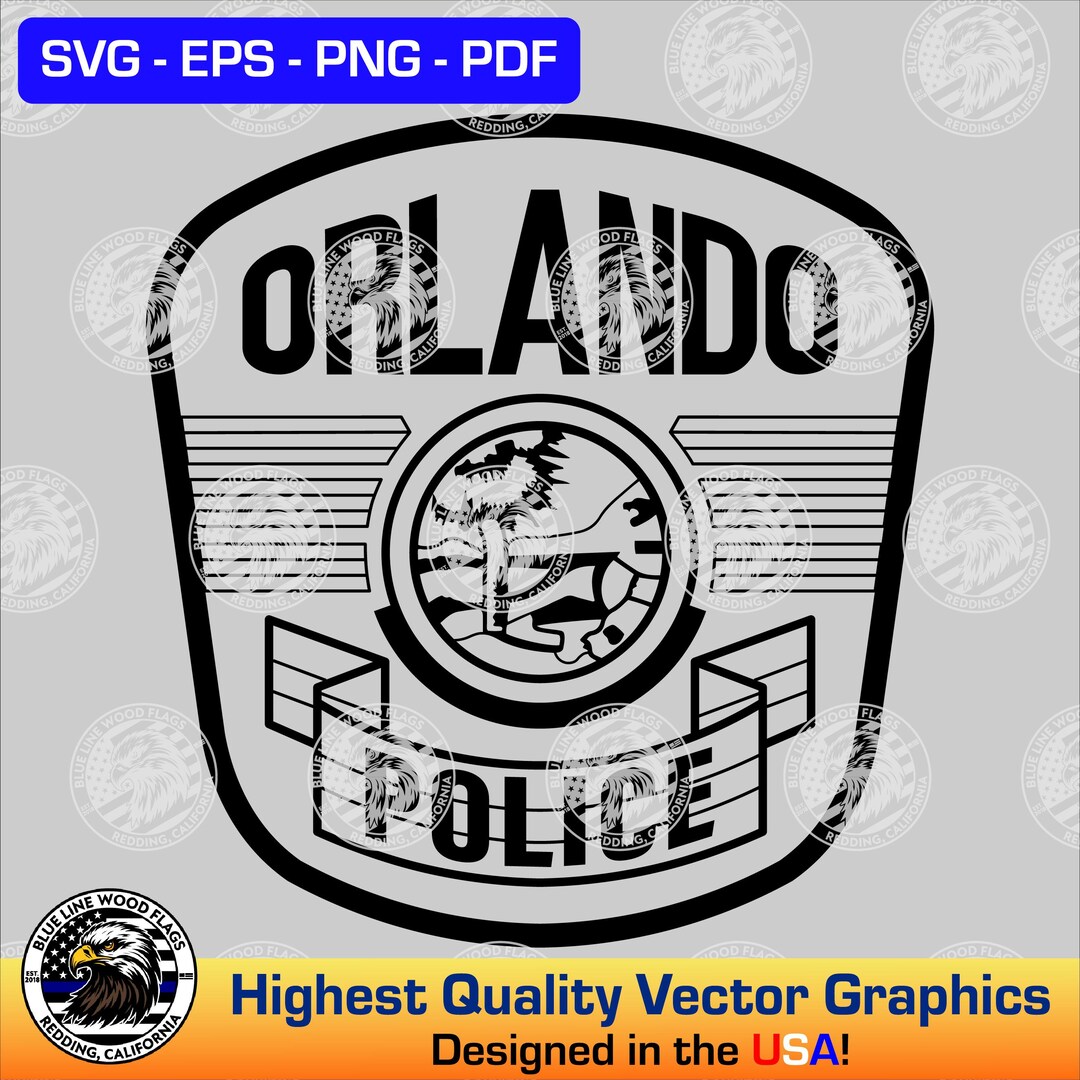 Orlando Florida Police Patch SVG Vector File - Etsy