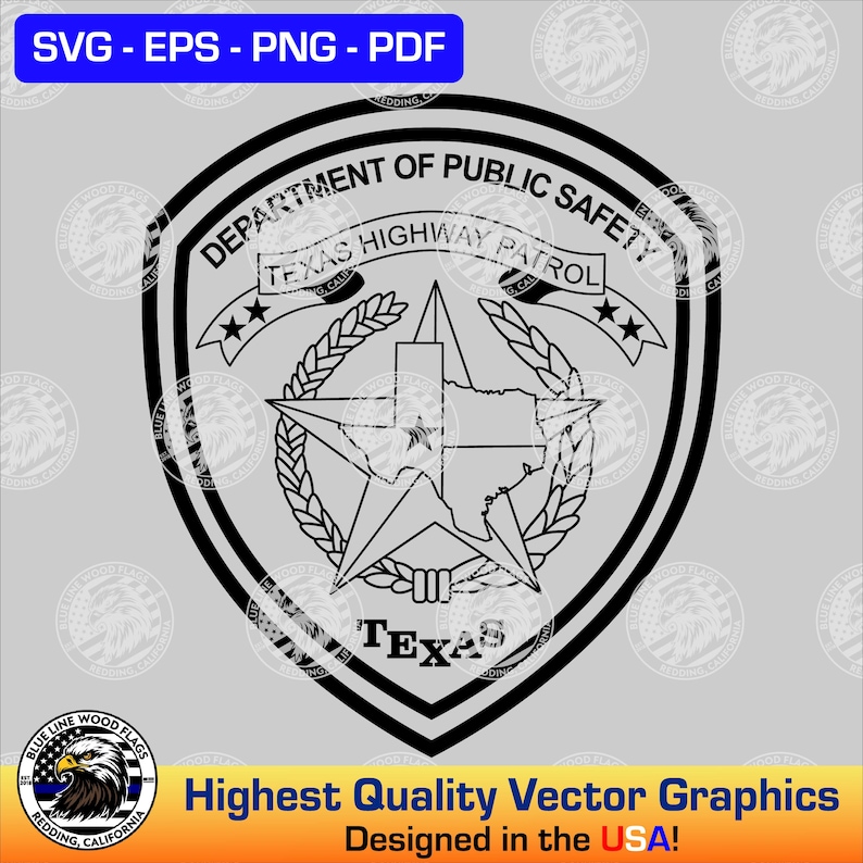 Texas Department of Public Safety DPS Patch SVG Vector File for Laser ...