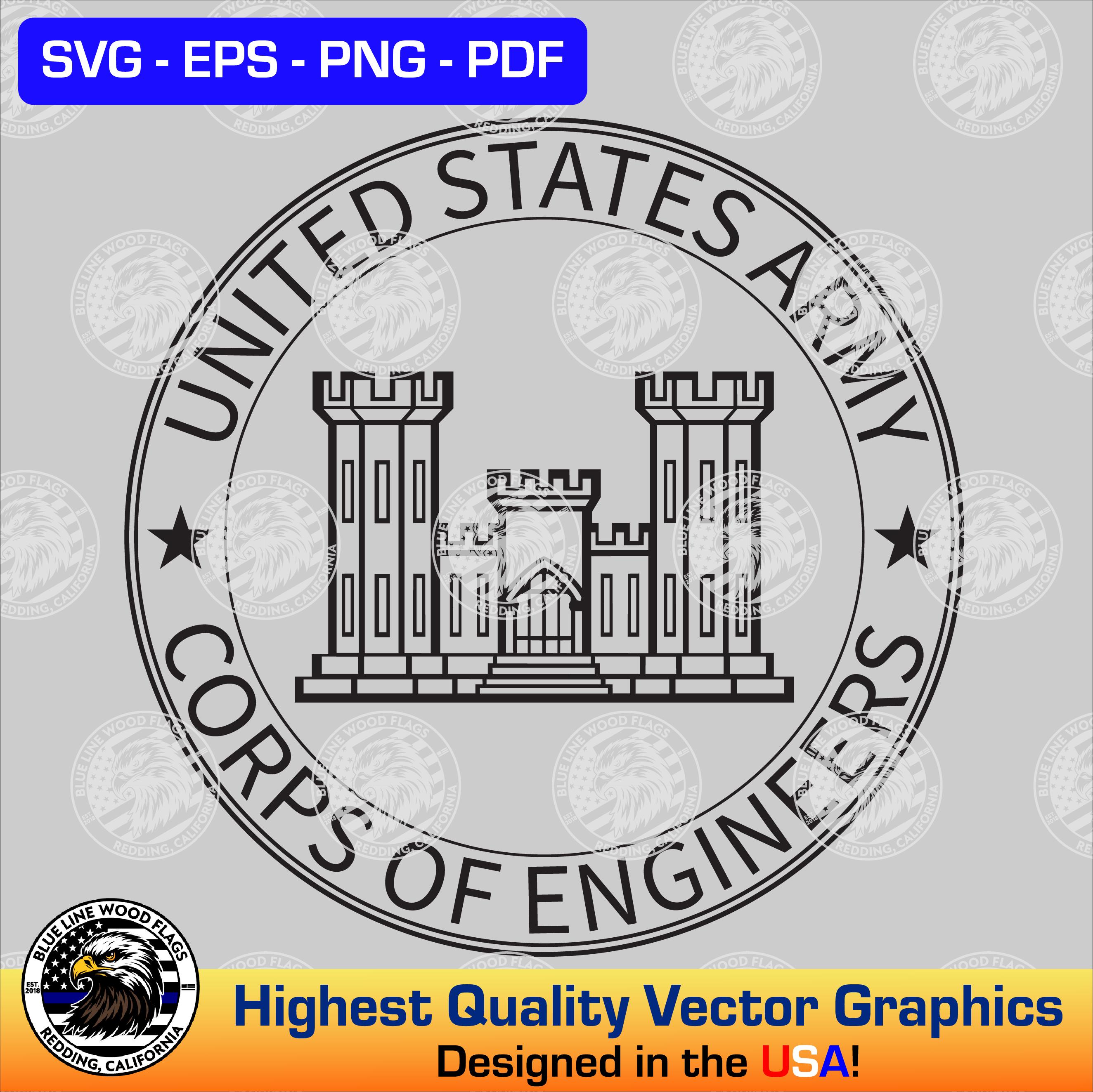 US Army Corps of Engineers Insignia SVG Vector File - Etsy