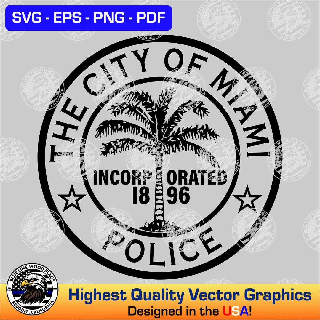 Miami Florida Police Patch SVG Vector File - Etsy