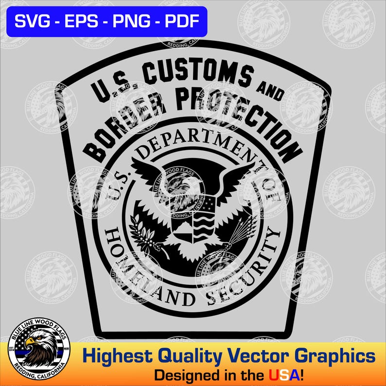 United States Customs and Border Protection Patch SVG Vector File - Etsy