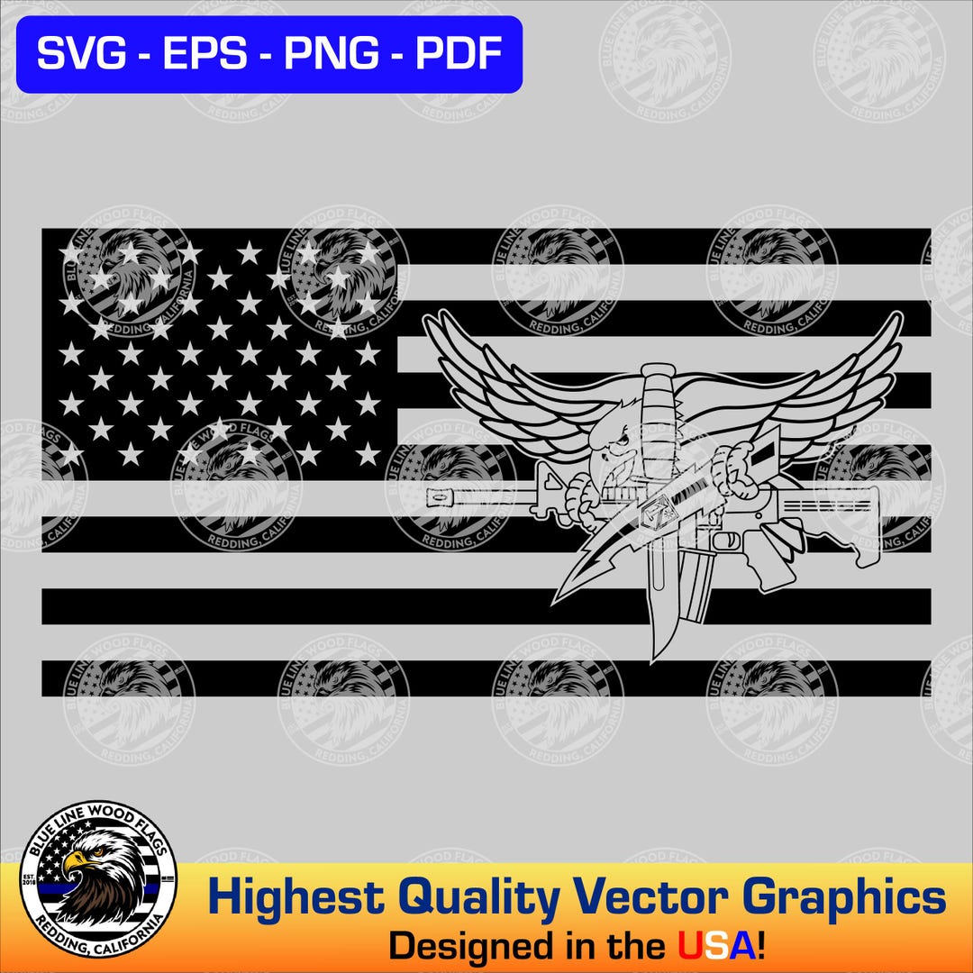 American Flag SWAT Operator SVG Vector File for Laser, CNC, Vinyl ...