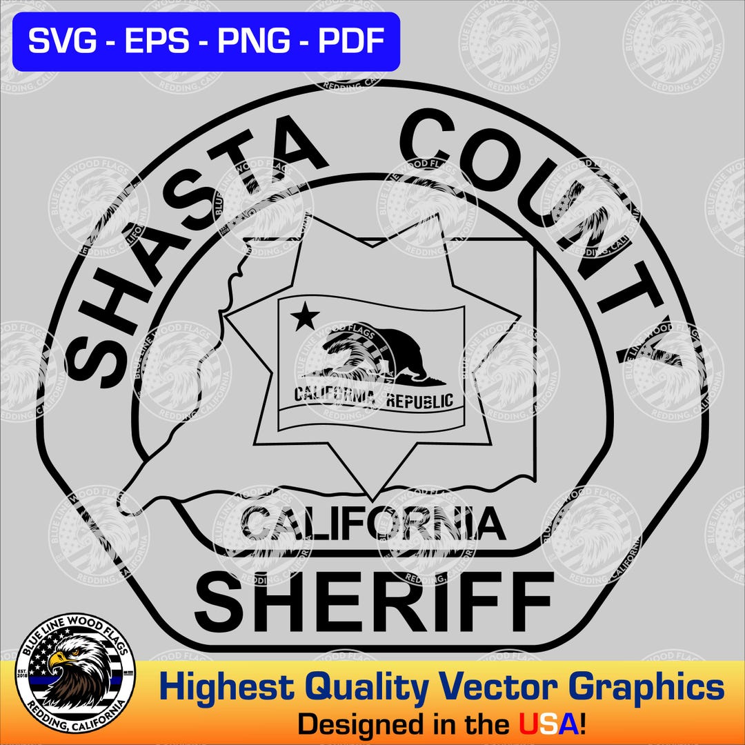 Shasta County California Sheriff Patch SVG Vector File for Laser, CNC ...