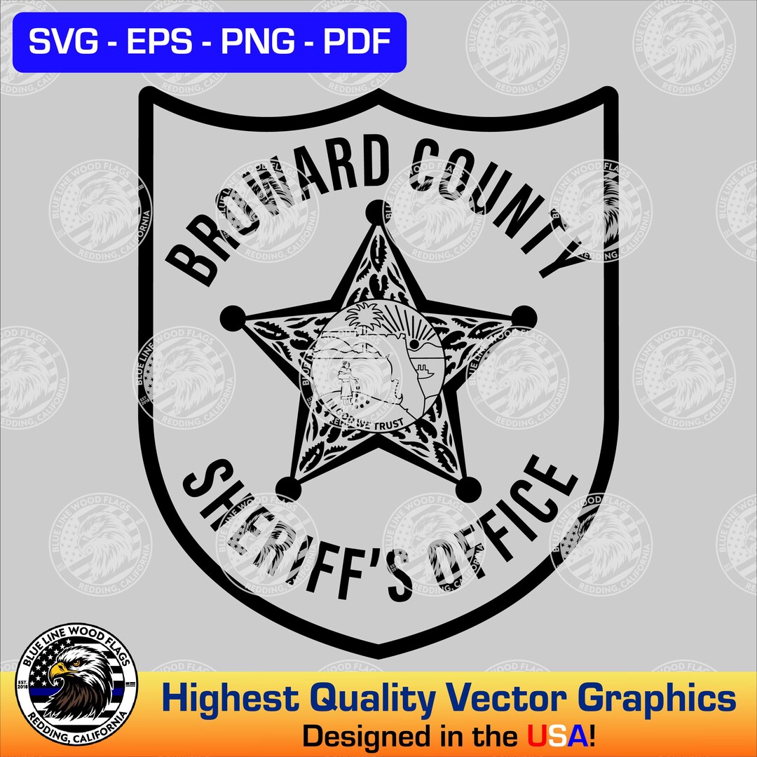 Broward County Florida Sheriff Patch SVG Vector File for Laser, CNC ...
