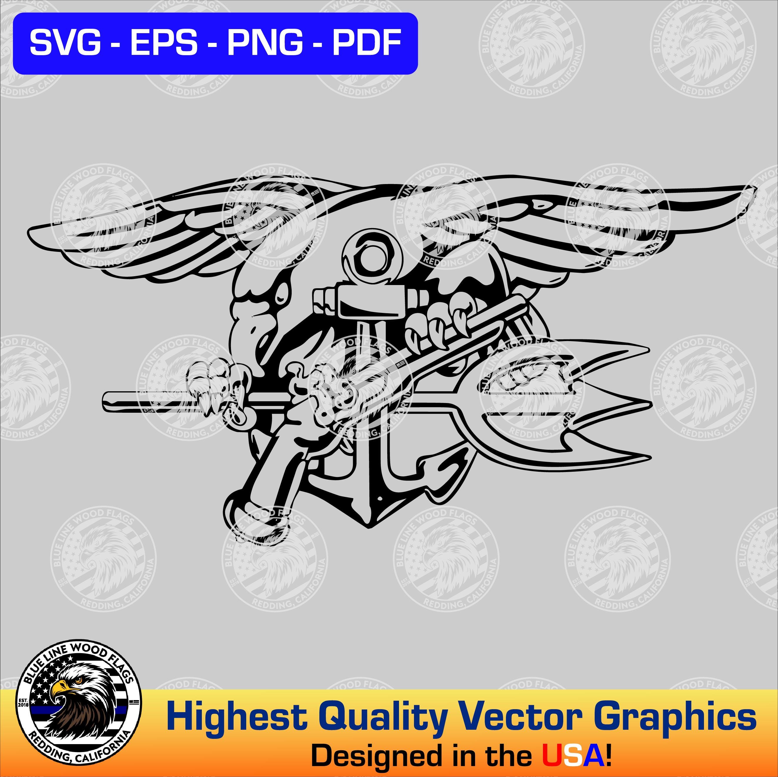 US Navy Seal Trident Insignia SVG Vector File - Etsy