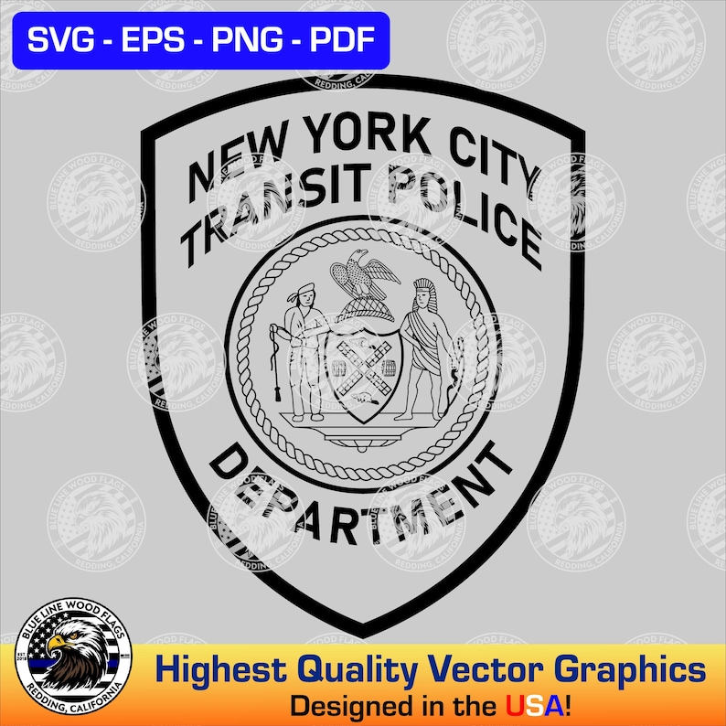 New York City Transit Police Patch SVG Vector File for Laser, CNC ...