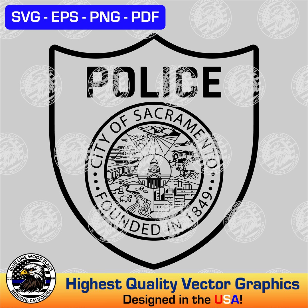 Sacramento California Police Patch SVG Vector File - Etsy