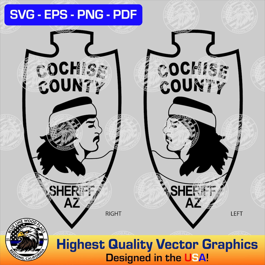 Cochise County Arizona Sheriff Patch SVG Vector File - Etsy