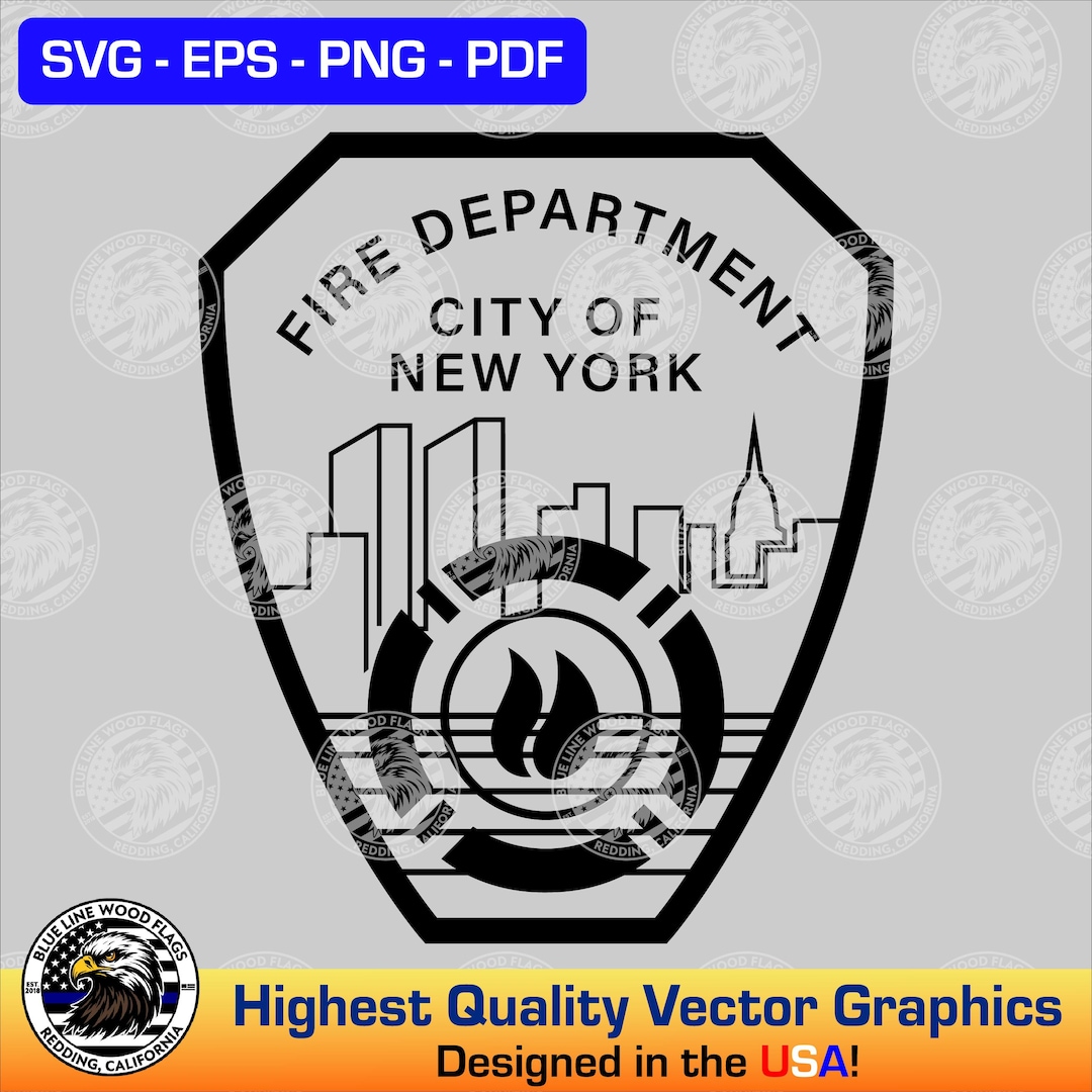 FDNY New York Fire Department Patch SVG Vector File for Laser, CNC ...