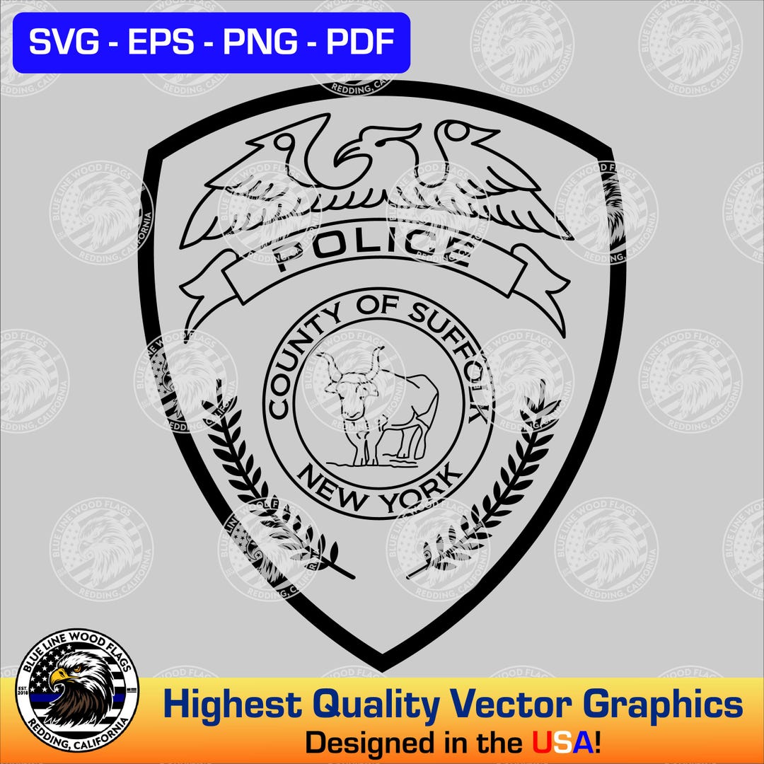 Suffolk County New York Police Patch SVG Vector File - Etsy