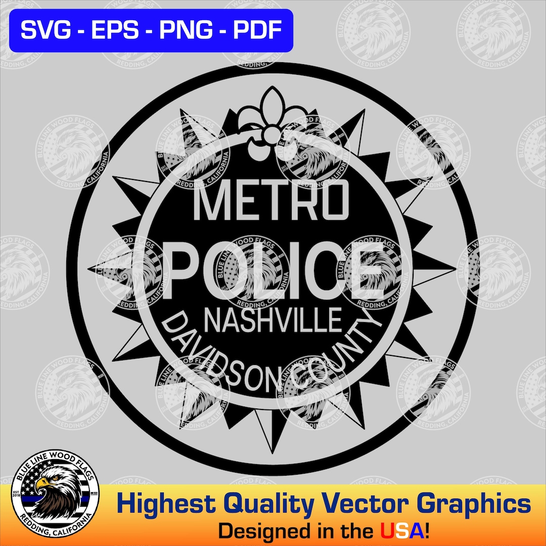 Nashville Tennessee Police Patch SVG Vector File - Etsy