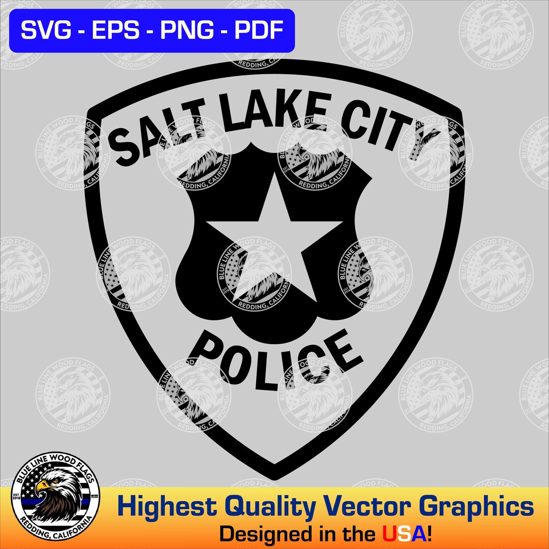 Salt Lake City Utah Police Patch SVG Vector File for Laser, CNC, Vinyl ...