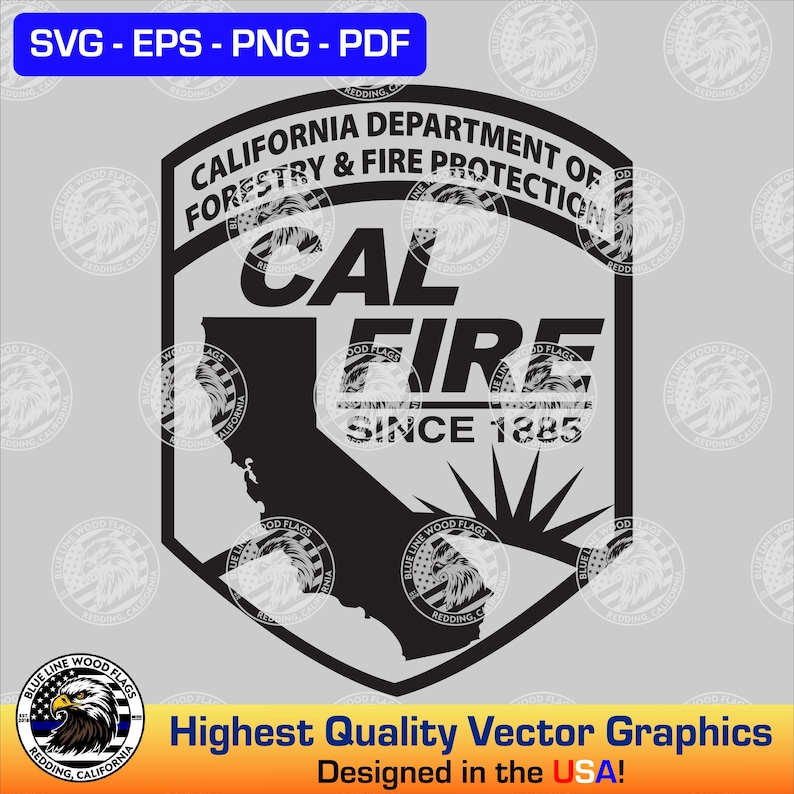 Calfire Patch SVG Vector File - Etsy