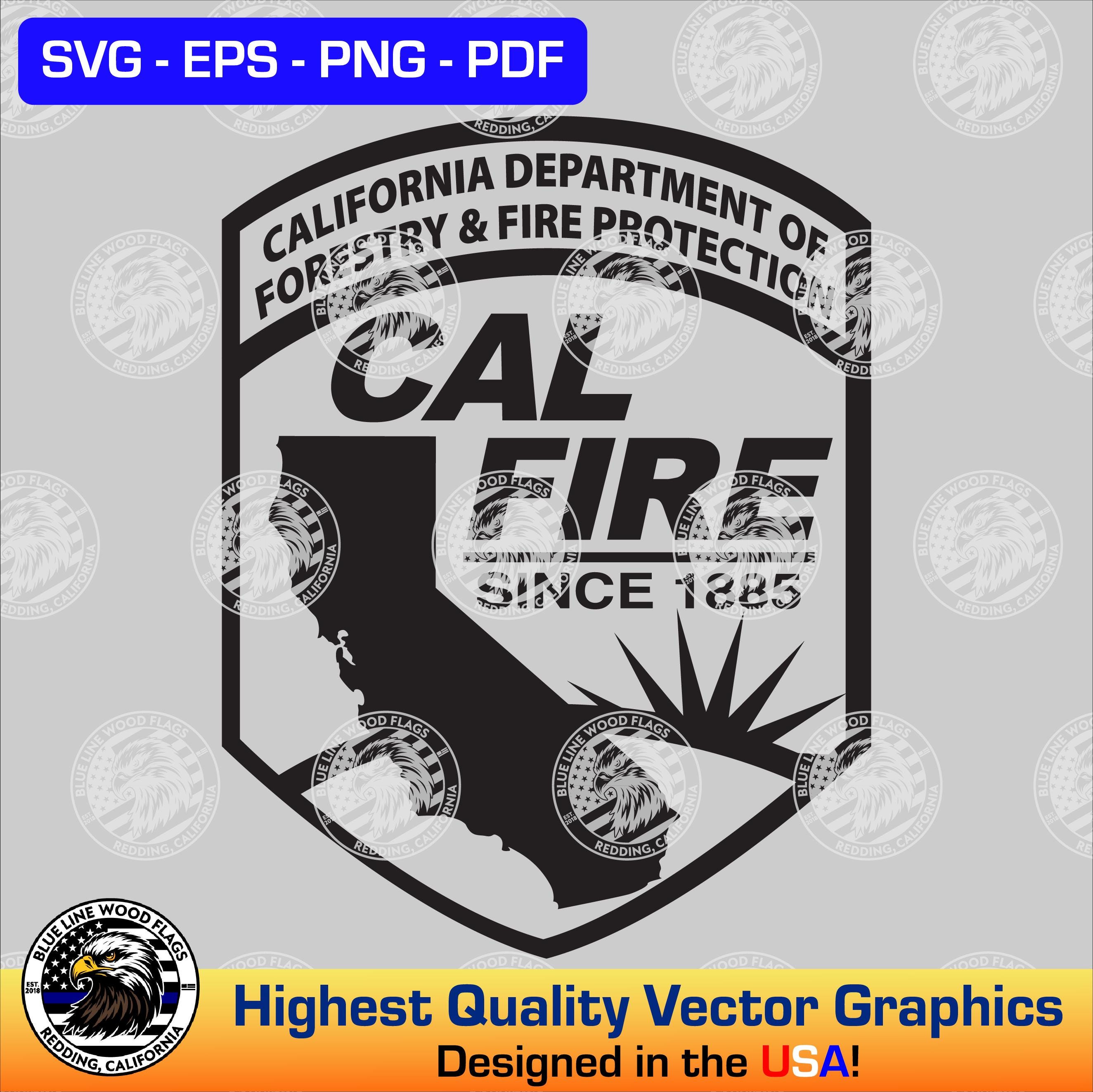 Calfire Patch SVG Vector File - Etsy