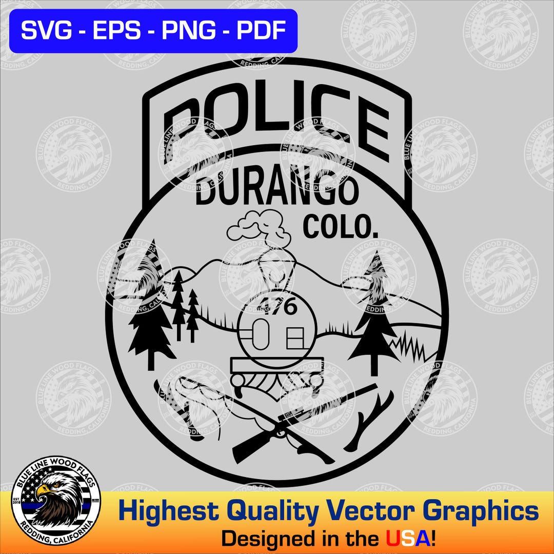 Durango Colorado Police Patch SVG Vector File - Etsy