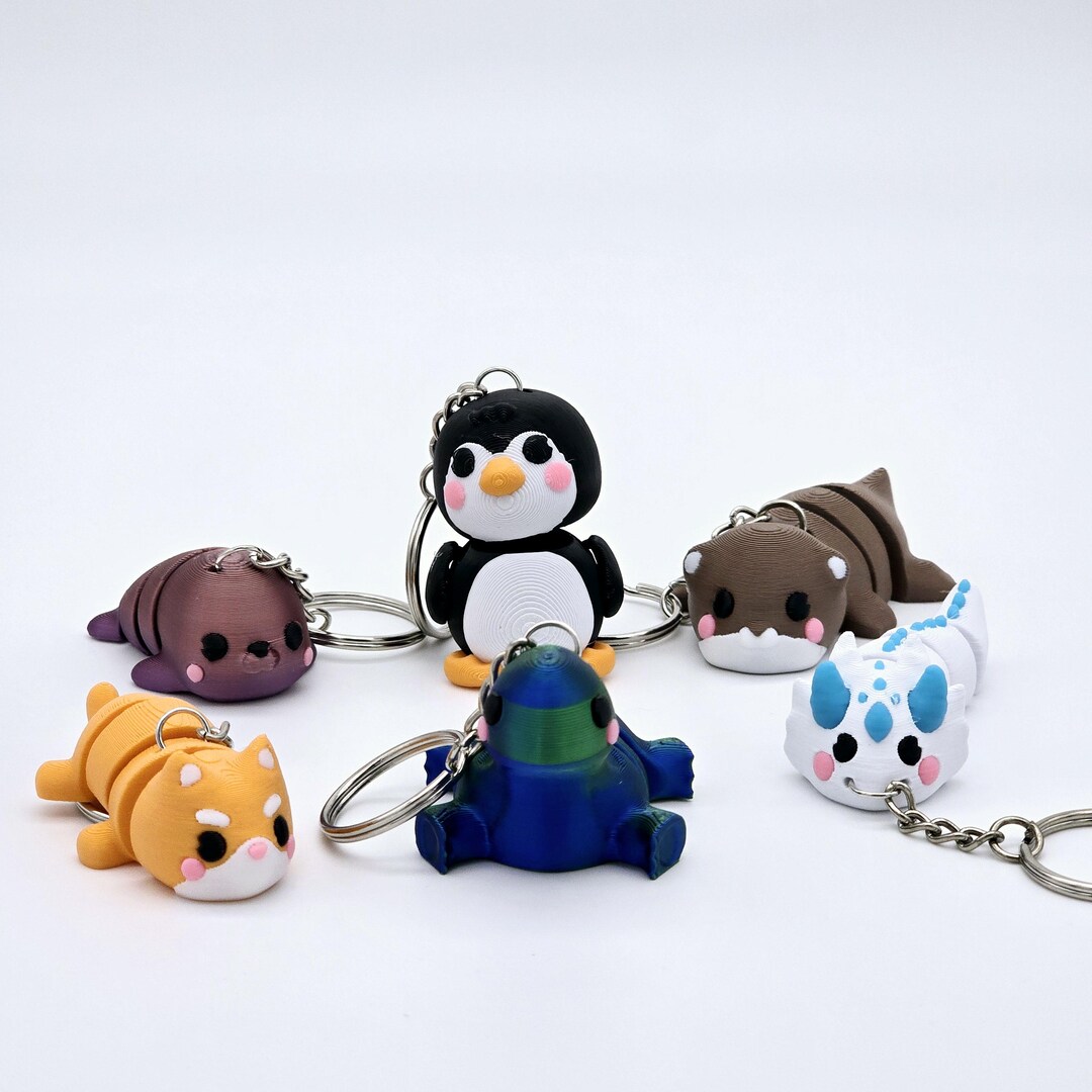 3D Printed Flexi Animal Keychain | Articulated Figures - Etsy
