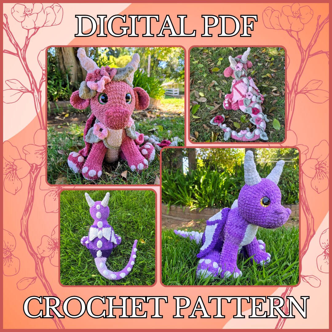PDF PATTERN: Ren the Baby Dragon | Digital PDF Pattern | Crochet ...