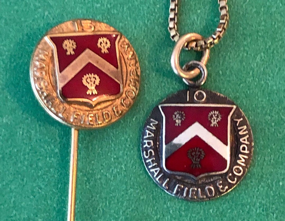 Set of Two Marshall Fields Employee Service Pins Vintage From the '70s ...