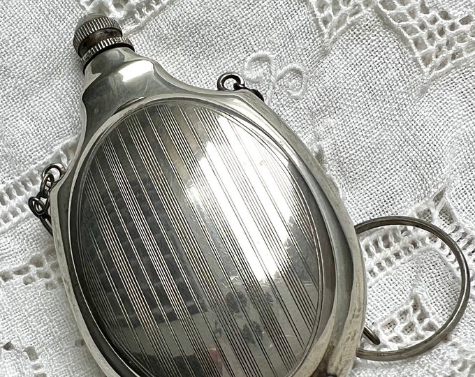 Rare Antique Edwardian PERFUME FLASK / Powder COMPACT Combo Finger Ring ...