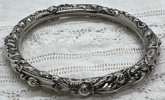 Antique Victorian Art Nouveau PANSY Repousse Sterling… - Gem Antique Victorian Art Nouveau PANSY Repousse Sterling… - Gem