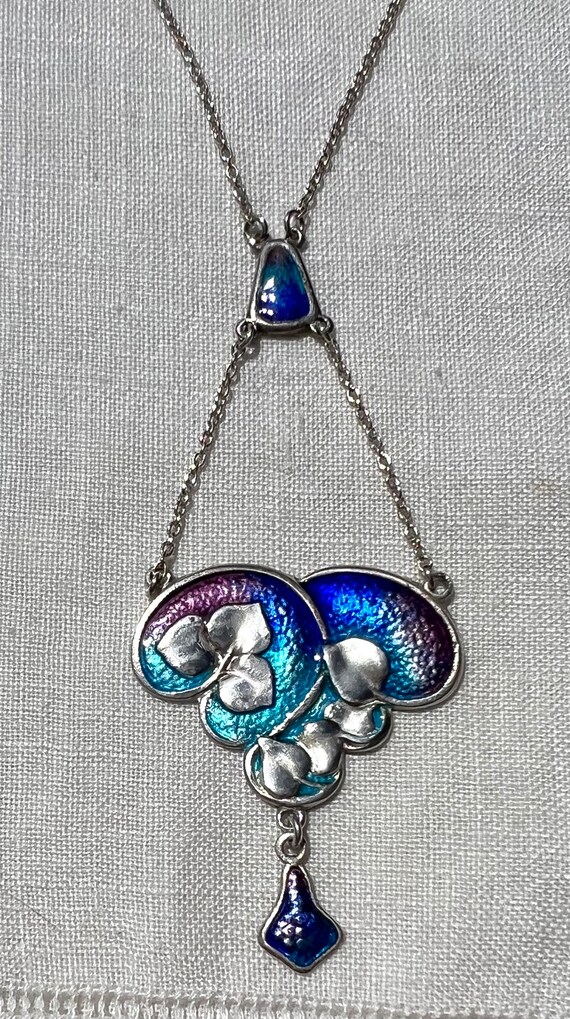 Antique 1908 Art Nouveau CHARLES HORNER Enamel Sterli… - Gem