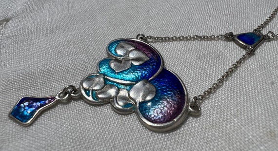 Antique 1908 Art Nouveau CHARLES HORNER Enamel Sterli… - Gem