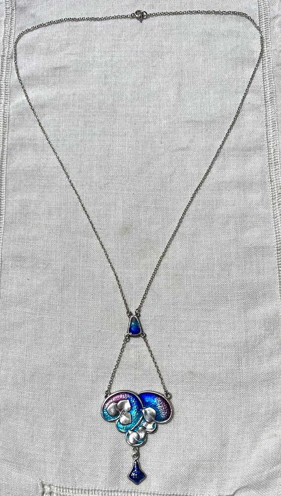 Antique 1908 Art Nouveau CHARLES HORNER Enamel Sterli… - Gem