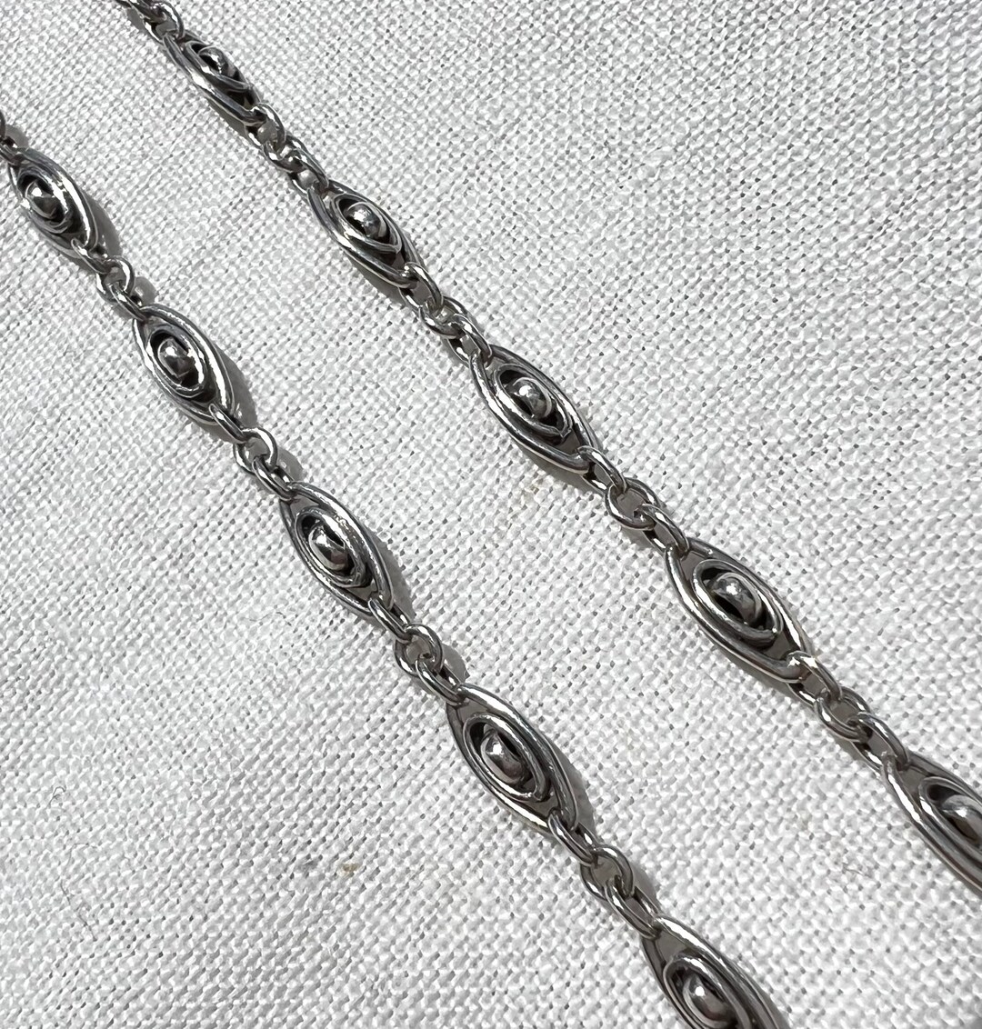Antique-art Deco Fancy Sterling Silver saturn Necklace Chain - Etsy