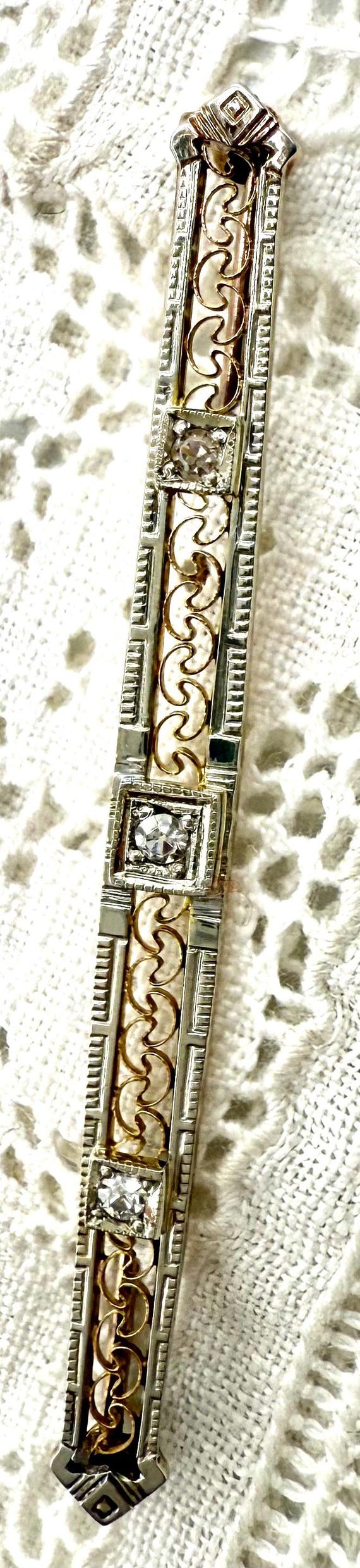 Antique Edwardian OSTBY & BARTON 10K Gold Diamond Fil… - Gem